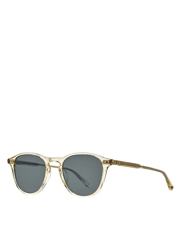 Garrett Leight Round Sunglasses, 46mm - Champagne/semi-flat Pure Green