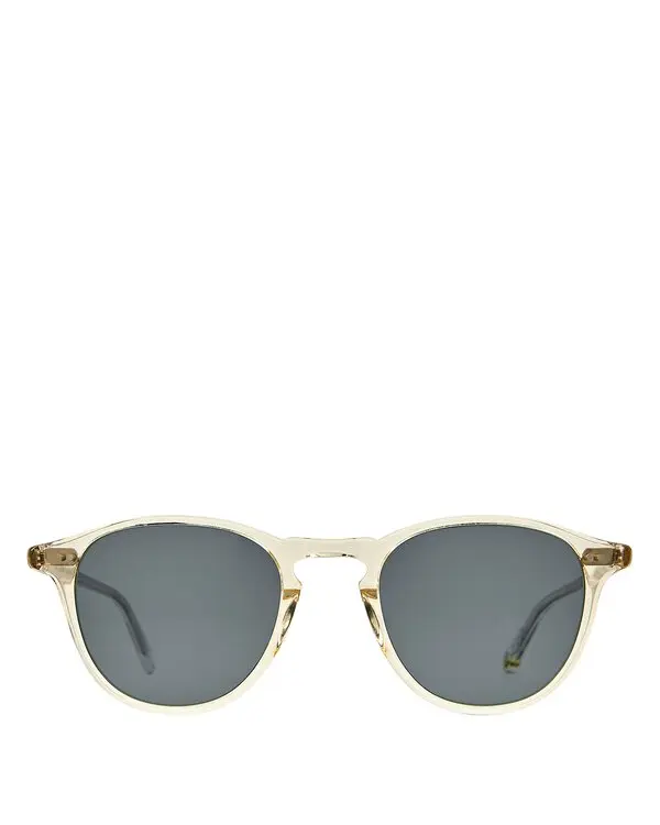 Garrett Leight Round Sunglasses, 46mm - Champagne/semi-flat Pure Green