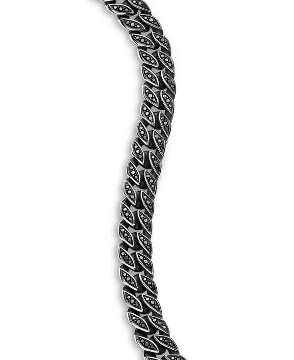 David Yurman Curb Chain Bracelet With Black Diamonds