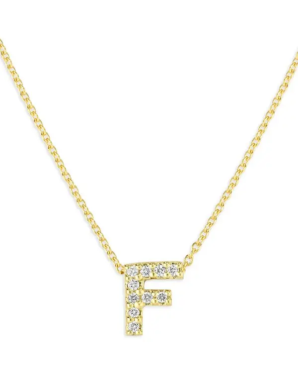 Roberto Coin 18k Yellow Gold And Diamond Initial Pendant Necklace - F