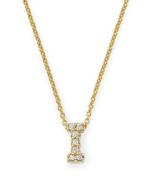 Roberto Coin 18k Yellow Gold And Diamond Initial Pendant Necklace - I