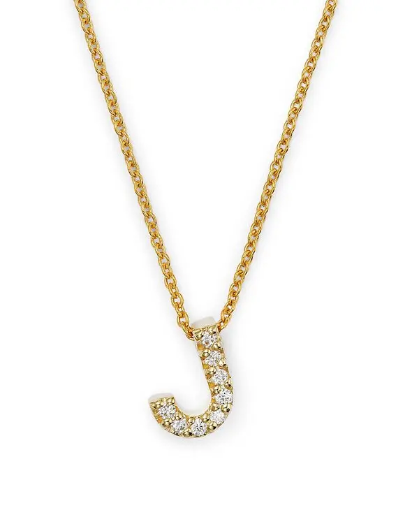Roberto Coin 18k Yellow Gold And Diamond Initial Pendant Necklace - J
