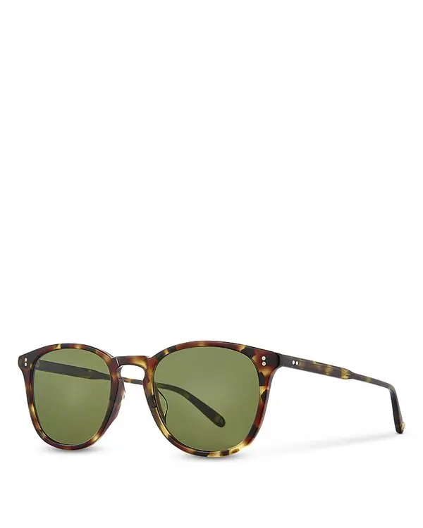 Garrett Leight Kinney Square Sunglasses 49mm - Bourbon Tortoise/semi-flat Pure Green