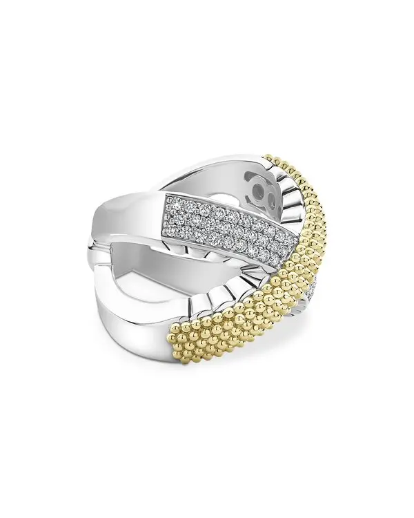 Lagos Sterling And 18k Yellow Gold Diamond Ring