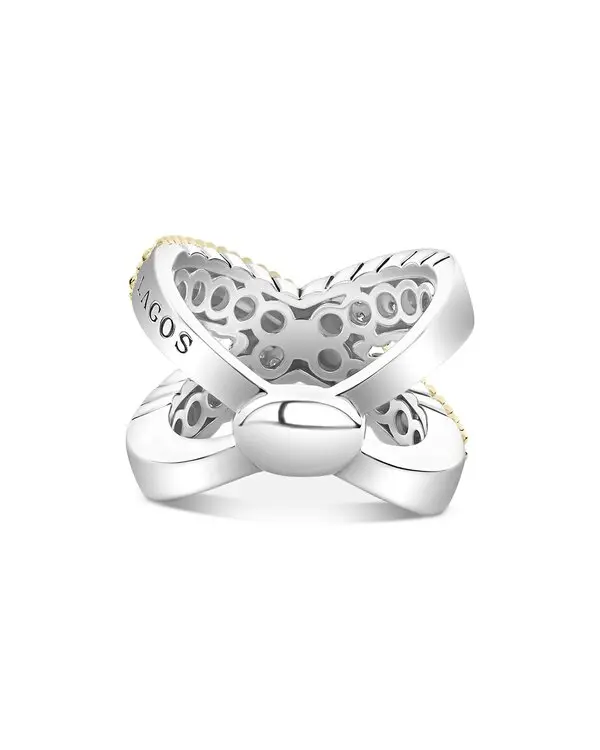 Lagos Sterling And 18k Yellow Gold Diamond Ring