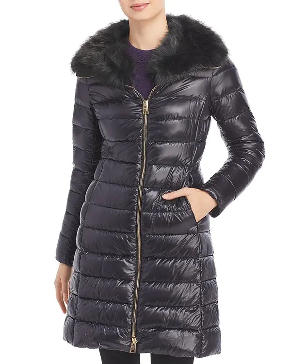 Herno Elisa Faux Fur Collar Puffer Coat