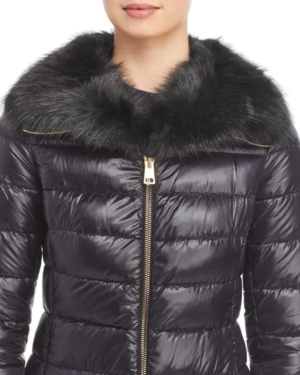 Herno Elisa Faux Fur Collar Puffer Coat