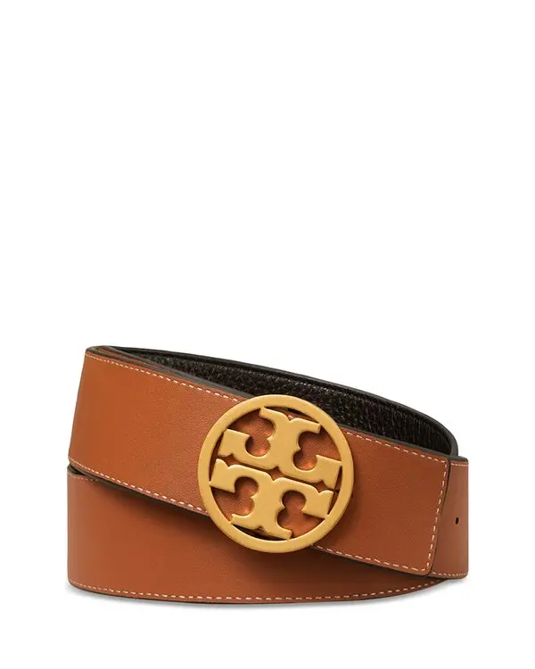 Tory Burch Reversible Logo Belt - Black/new Cuoio/gold