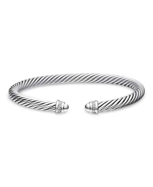 David Yurman Cable Classics Bracelet With Diamonds - Silver