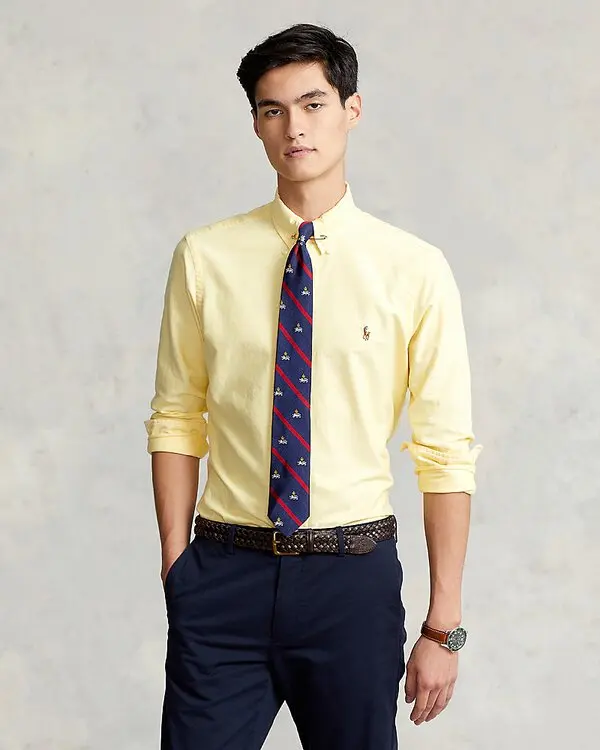 Polo Ralph Lauren Classic Fit Long Sleeve Cotton Oxford Button Down Shirt - Yellow