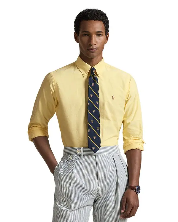 Polo Ralph Lauren Classic Fit Long Sleeve Cotton Oxford Button Down Shirt - Yellow