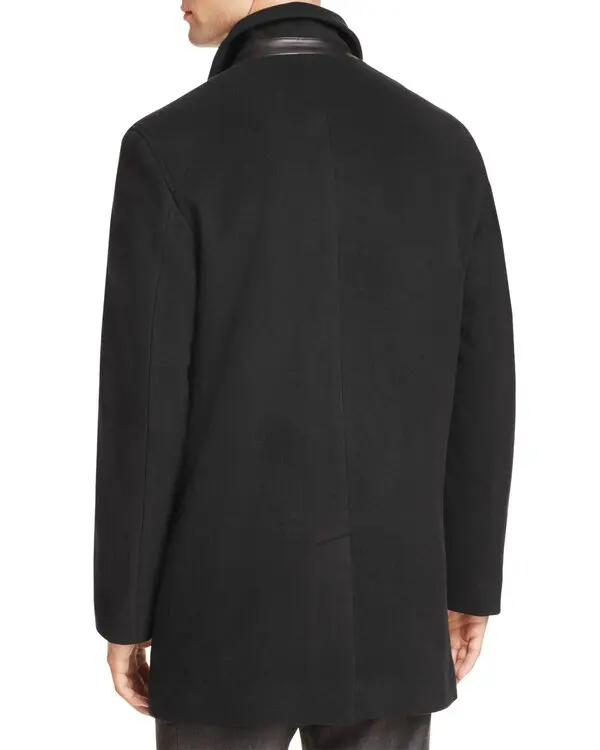 Cole Haan Wool-cashmere Topper Coat - Black