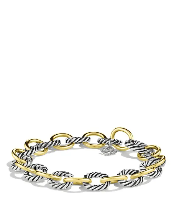 David Yurman Oval Link Bracelet - Silver/yellow Gold