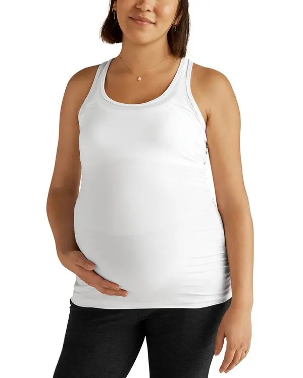Beyond Yoga Maternity Racerback Tank - Cloud White