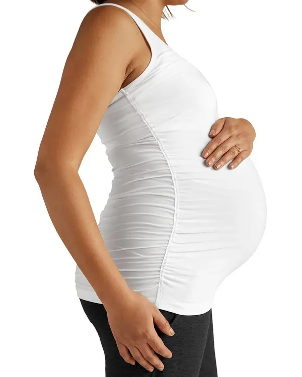 Beyond Yoga Maternity Racerback Tank - Cloud White