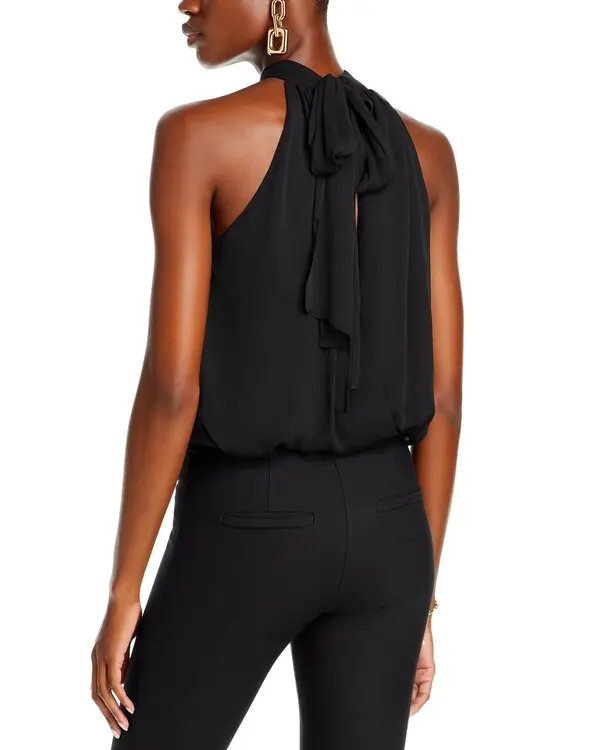Alice + Olivia Maris Halter Neck Top - Black