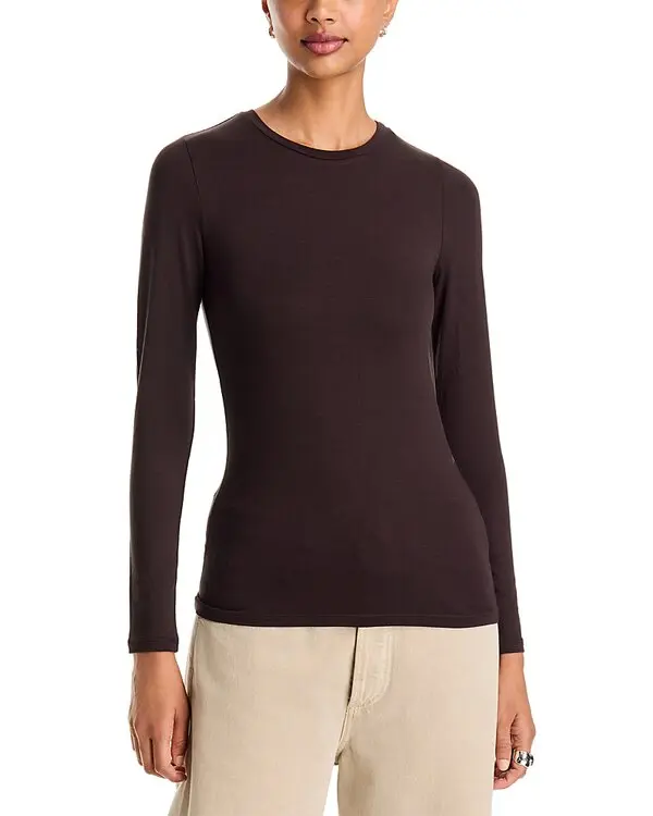 Majestic Filatures Crewneck Long Sleeve Tee - Chocolate