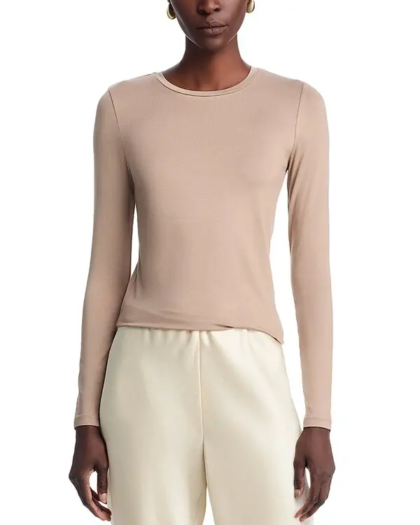 Majestic Filatures Crewneck Long Sleeve Tee - Coffee Latte