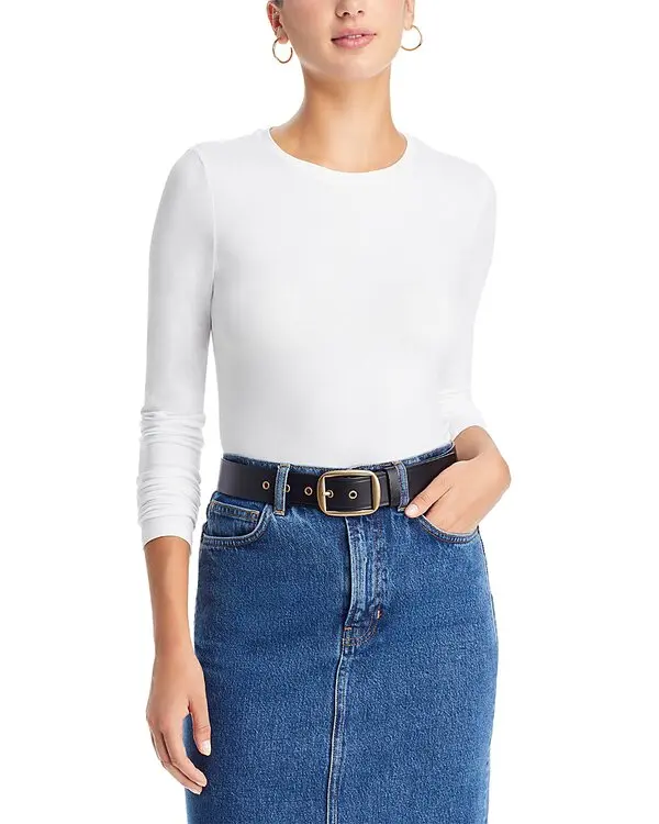 Majestic Filatures Crewneck Long Sleeve Tee - White