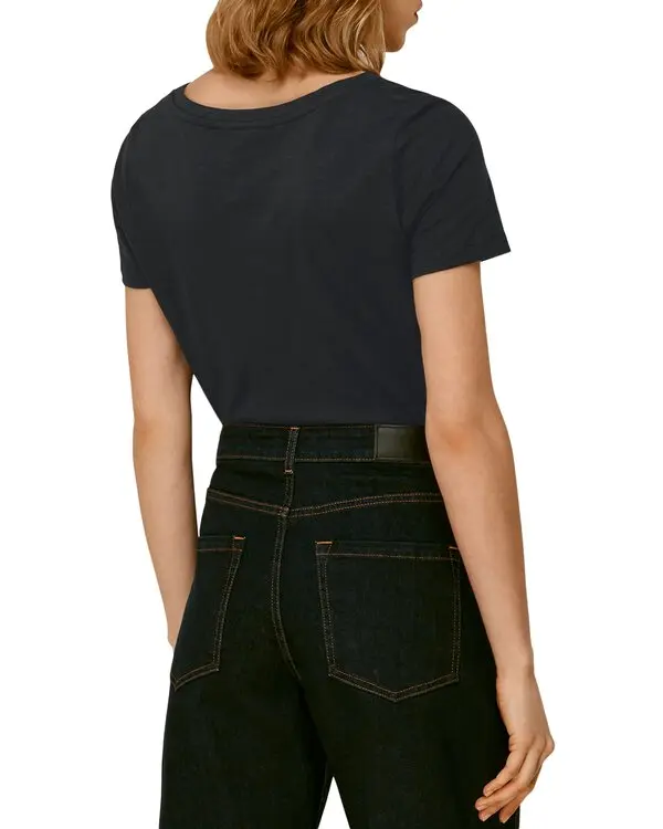 Whistles Sophie V-neck Cotton Tee