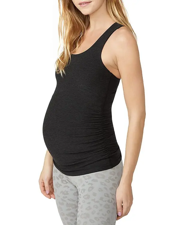 Beyond Yoga Racerback Maternity Tank - Darkest Night
