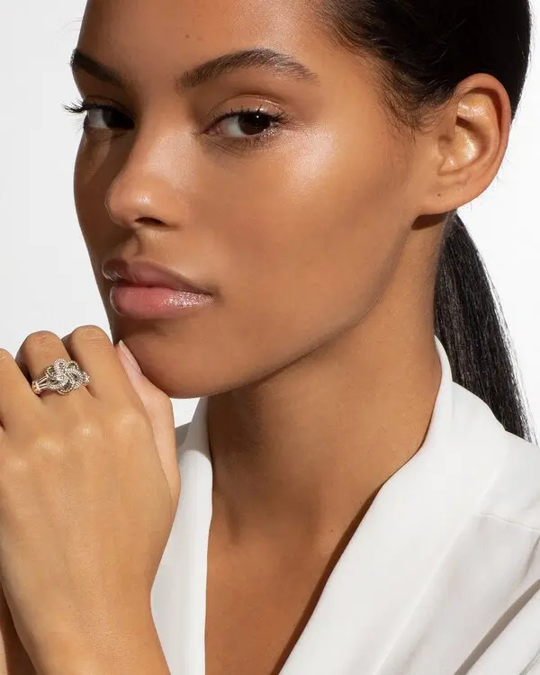 Lagos Sterling And 18k Yellow Gold Love Knot Ring