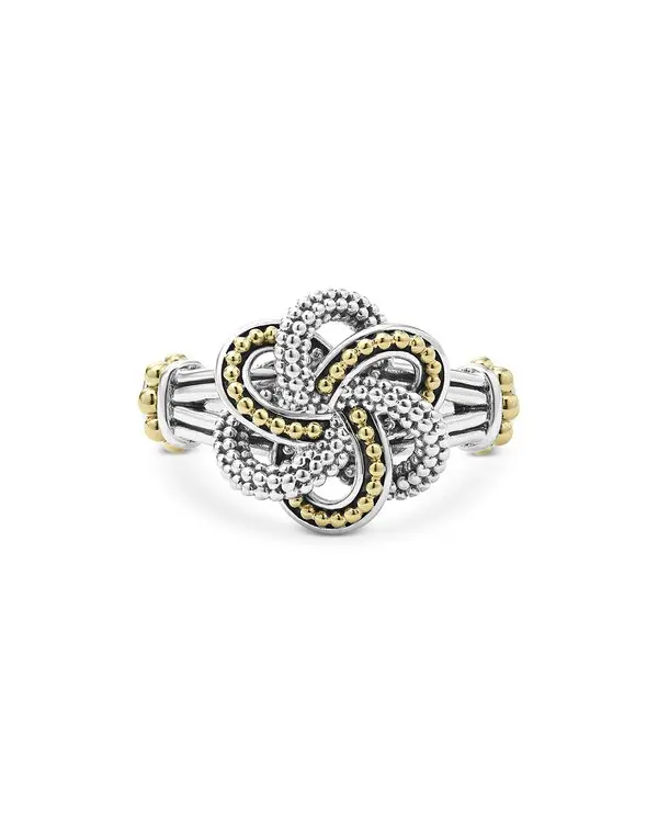 Lagos Sterling And 18k Yellow Gold Love Knot Ring