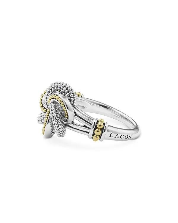 Lagos Sterling And 18k Yellow Gold Love Knot Ring