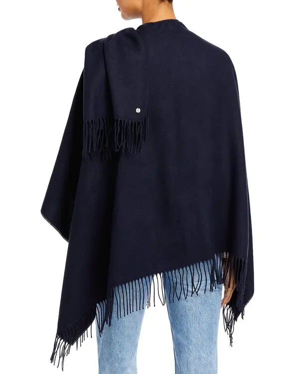 FRAAS Fringe Trim Ruana - Navy