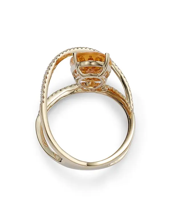 Bloomingdale'S Citrine And Diamond Statement Ring