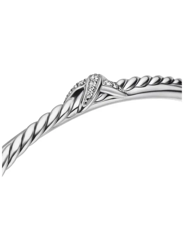 David Yurman Sterling And Diamond Cuff Bracelet - Silver