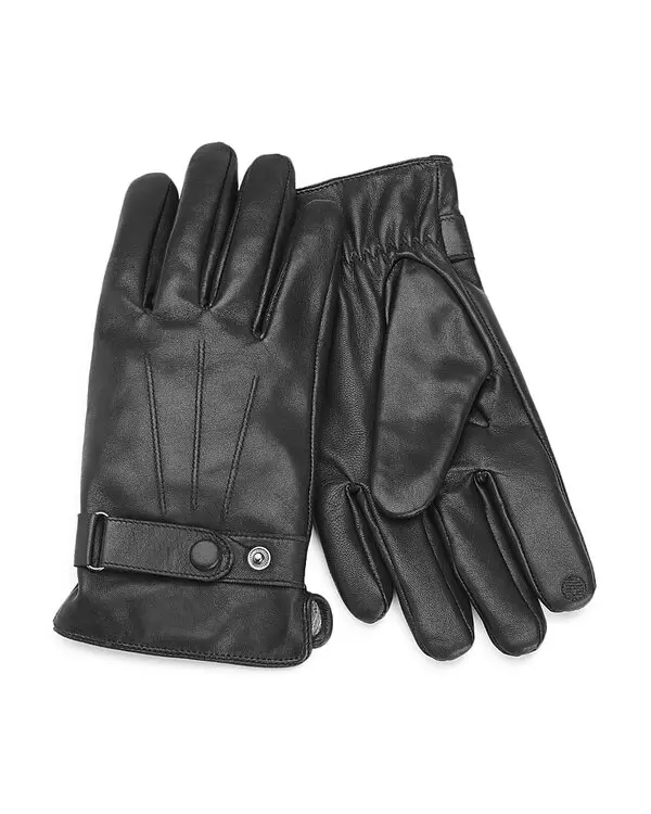 ROYCE NEW YORK Lambskin Leather Tech Gloves - Black