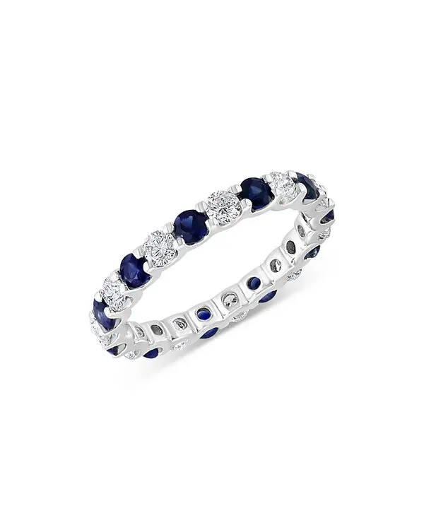 Bloomingdale'S Sapphire And Diamond Eternity Ring - Blue/white