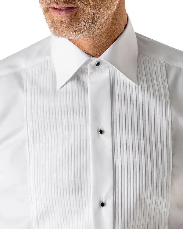 Eton Contemporary Fit Pleated Bib Tuxedo Shirt - White