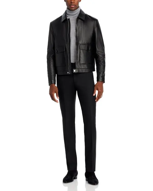 John Varvatos Wool Slim Fit Suit Pants - Black