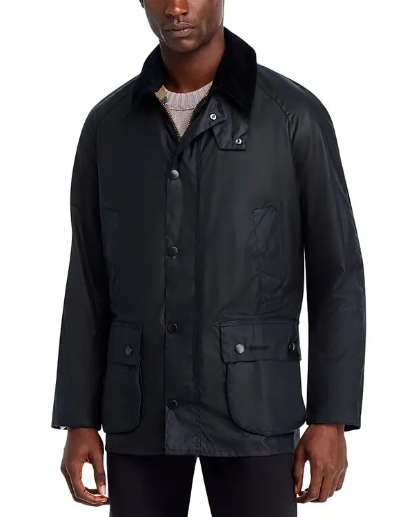 Barbour Ashby Tailored Waxed Cotton Jacket - Navy