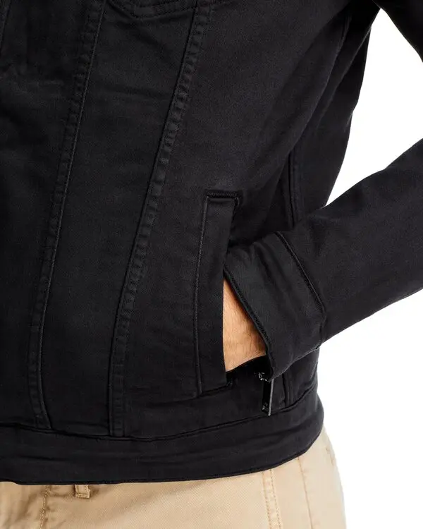 John Varvatos Hooded Zip-front Knit Jacket - Black