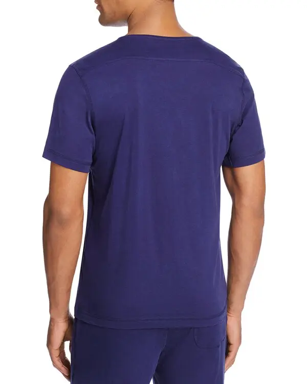 Daniel Buchler Peruvian Pima Cotton V-neck Lounge Tee - Navy