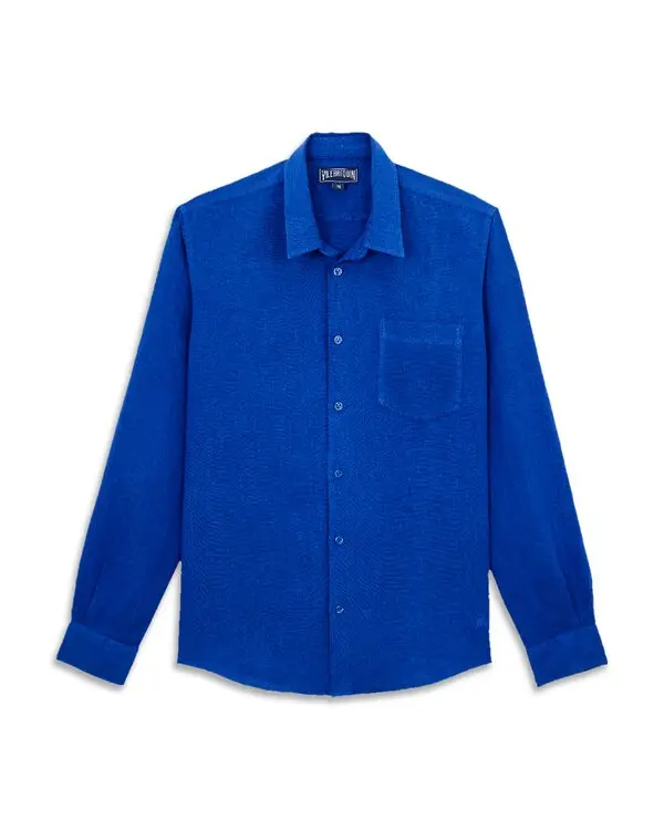 Vilebrequin Linen Solid Classic Fit Shirt - Marrakech