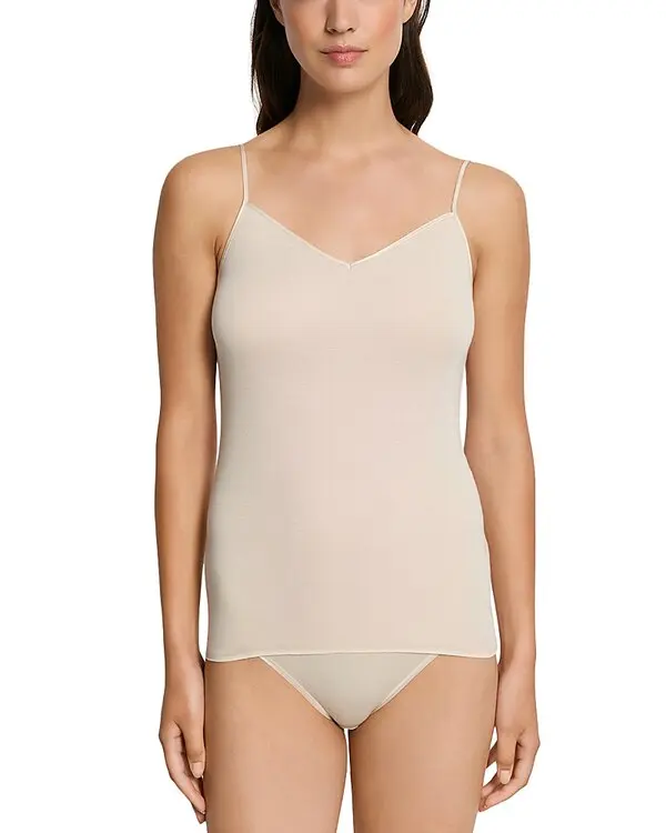 Hanro Cotton Seamless V-neck Cami - Summer Sand