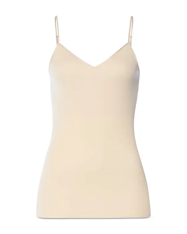 Hanro Cotton Seamless V-neck Cami - Summer Sand