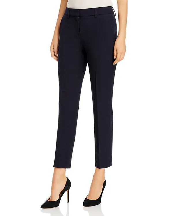 T Tahari Ankle Straight-leg Trousers - Navy