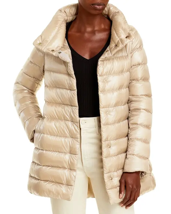Herno Collar Down Coat - Champagne