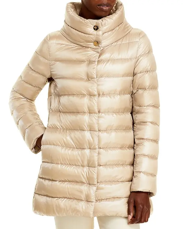 Herno Collar Down Coat - Champagne