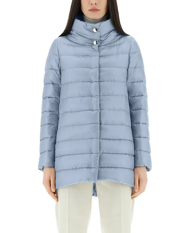 Herno Collar Down Coat - Light Blue