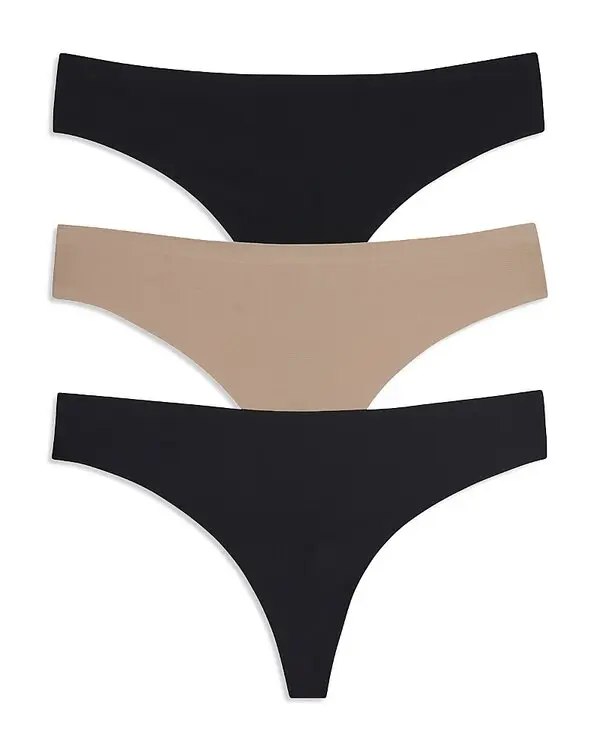 Honeydew Intimates Skinz Thongs, Set Of 3 - Black/nude/black