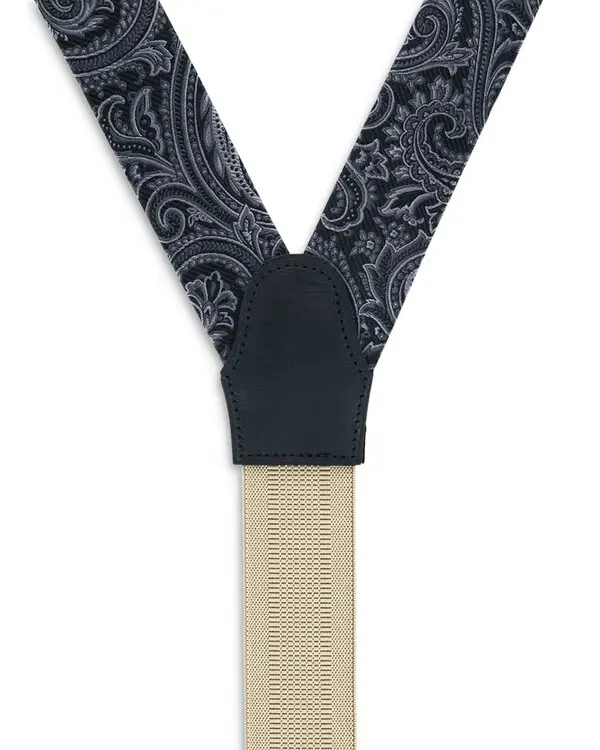 Trafalgar Sobee Button End Silk Braces - Black