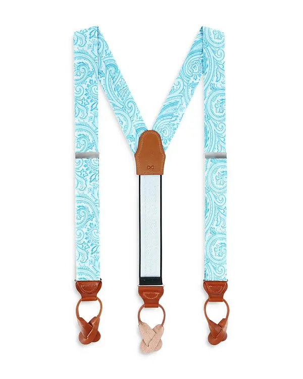 Trafalgar Sobee Button End Silk Braces - Blue