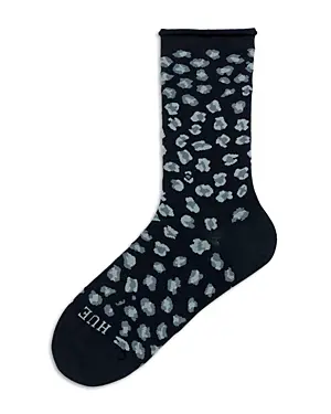 Hue Jean Socks - Black Leopard