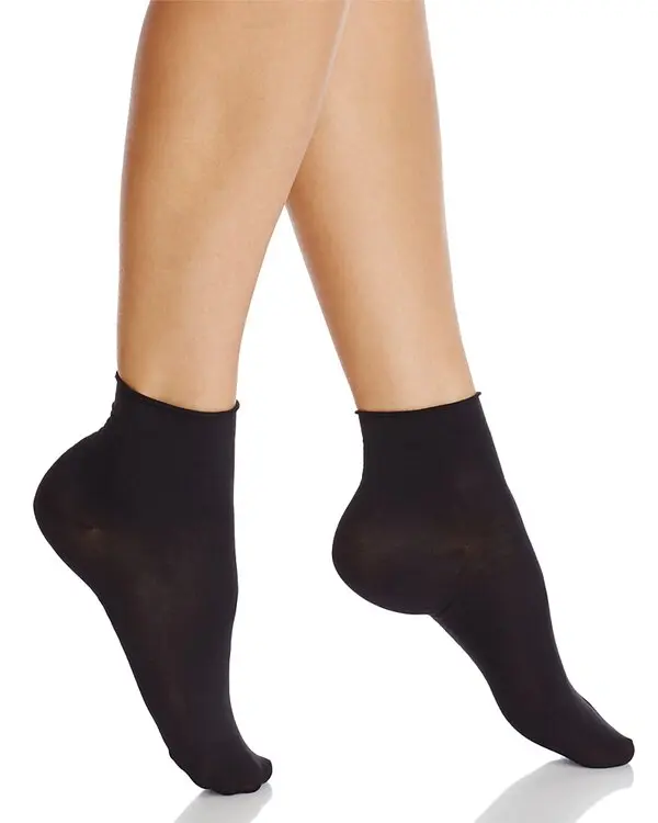Falke Roll-top Touch Short Socks - Black